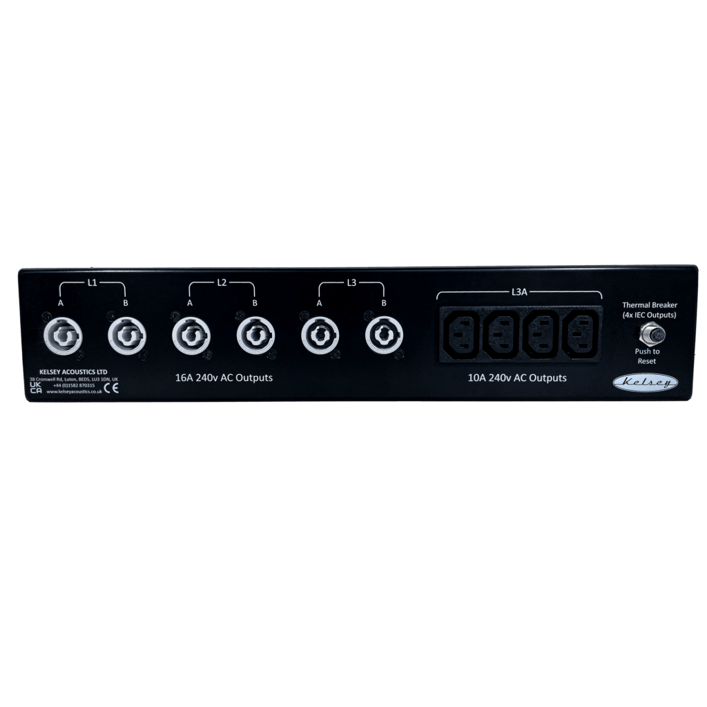 Kelsey 19" 2U 32A 3 Phase powerCON Distribution Unit | Kelsey acoustics